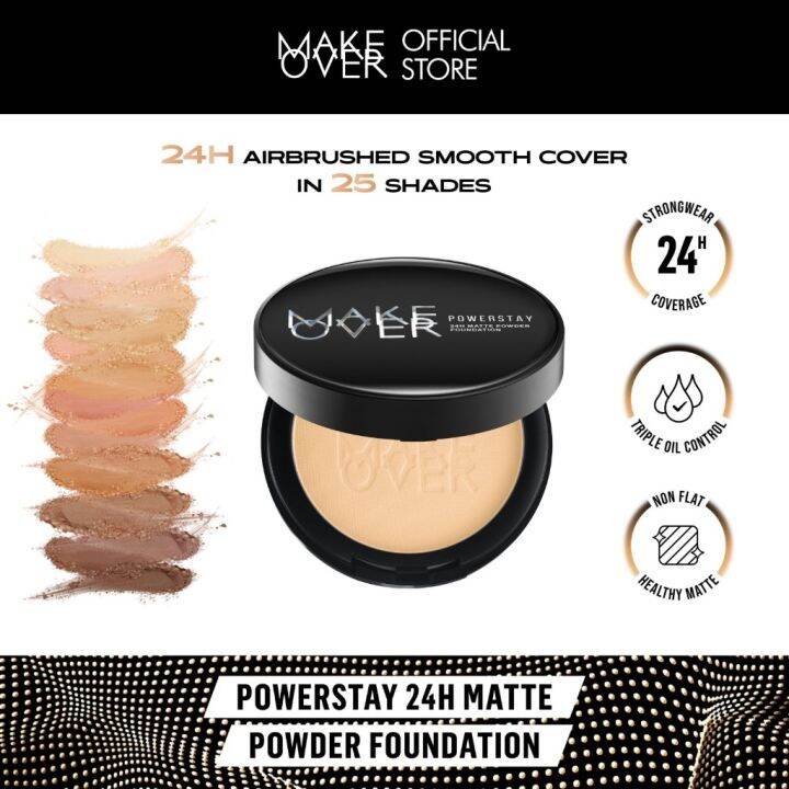 MAKE OVER POWERSTAY 24H MATTE POWDER FOUNDATION BEDAK PADAT HIGH ...