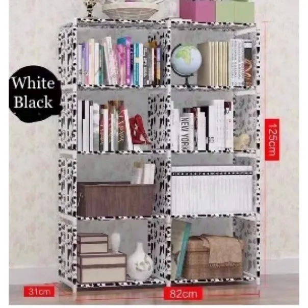 [Ready Stock] KM BookShelf 8Tube DIY BookShelf Double Storage Rack ...