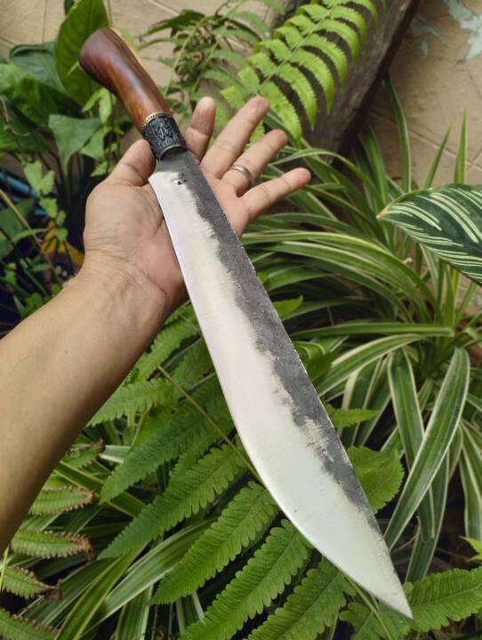 มีดเหน็บ อีเหน็บ (E-Nep) มีดอีเหน็บ มีดเดินป่า มีดแคมป์ 11.8” SUP9 ตีร้อนชุบแข็ง ผิวไฟ ด้ามไม้ ...