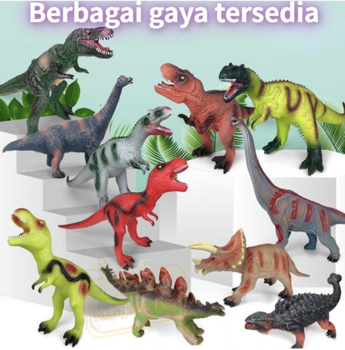 Dinosaurus Karet Besar Jumbo Big Dino World Warna Cerah Suara Tirex ...