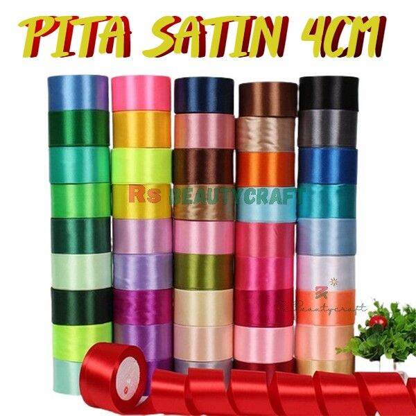 Tali Pita kain satin roll dan meteran murah 4cm ukuran besar untuk ...
