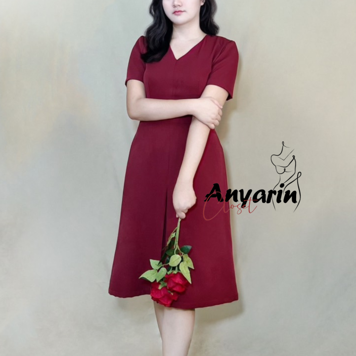 Anyarin Anya04 เดรสสุภาพ /เดรสทำงาน /เดรสออกงาน | Lazada.co.th