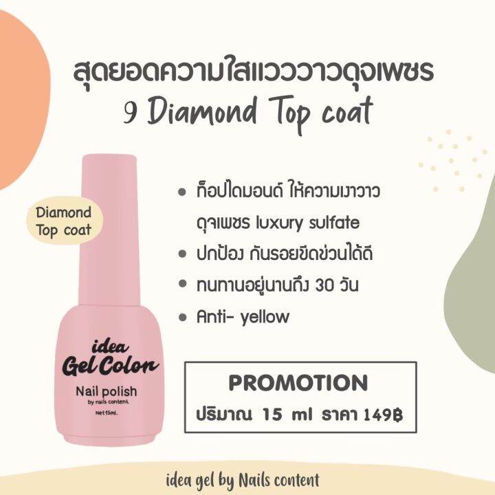 Daimond Top coat ท้อปไดมอนด์ ไอเดียเจล เพิ่มความแวววาวขั้นสุดของท้อป ...