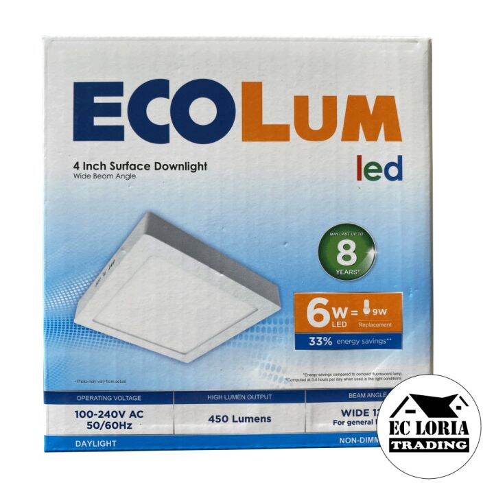 Ecolum Surface Mounted LED Downlight 6W (Round and Square) | Lazada PH