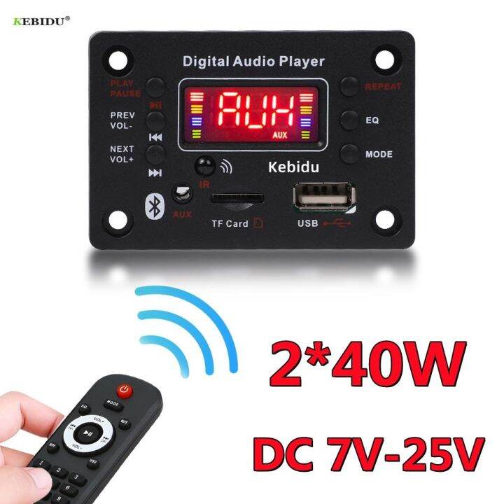 2x40W 80W Amplifier Bluetooth 5.0 MP3 Decoder Board 7-25V MP3 Player ...