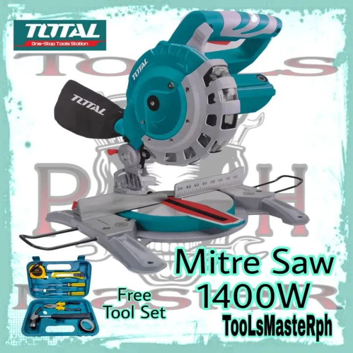 TOTAL Mitre Saw 1400W (TS42142107) w/ FREE TOOLSET | Lazada PH