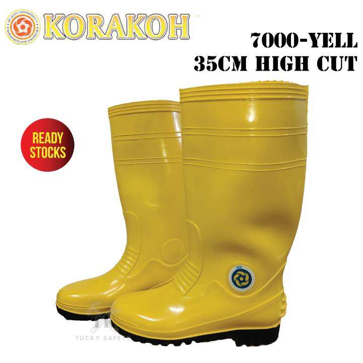 KORAKOH 7000 7000-YELL RUBBER BOOT 35CM HIGH CUT BOOT RAIN BOOT SAFETY RUBBER BOOT | Lazada