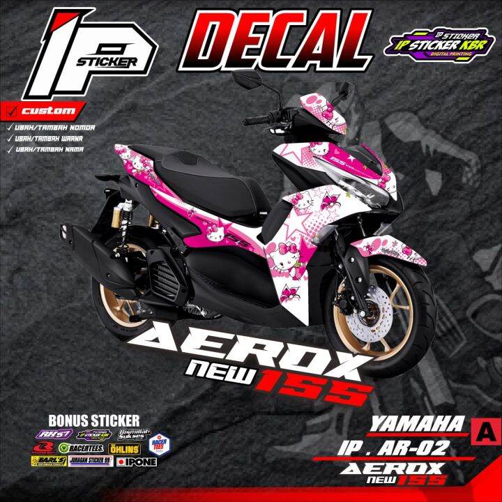 (cod) decal AEROX 155 NEW(hello kitty) - sticker decal variasi full ...