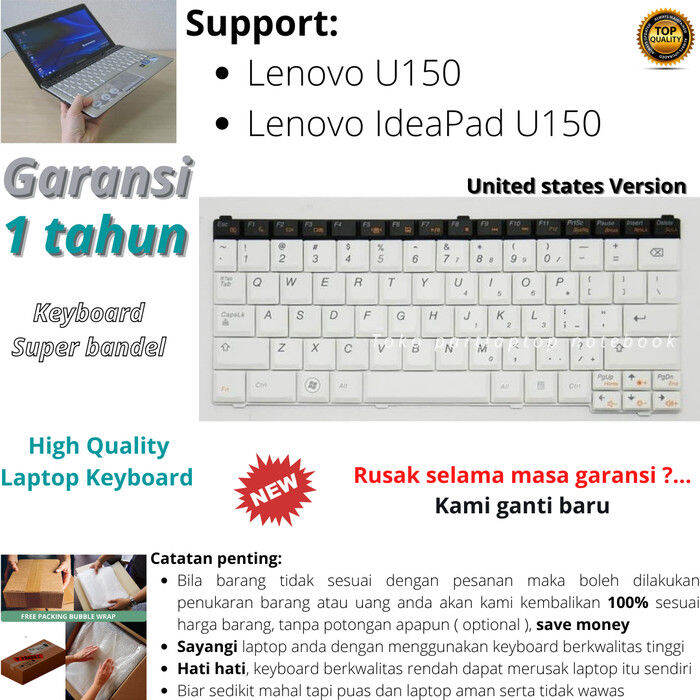 Jual original keyboard for Lenovo U150 Lenovo IdeaPad U150 white | Lazada Indonesia