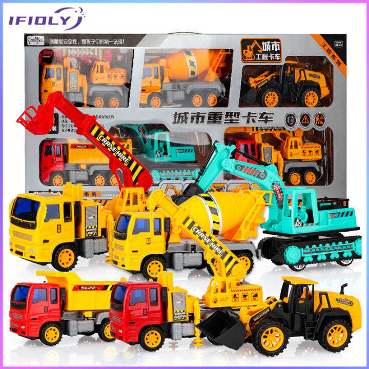 【COD】6PC Children's digging excavators, engineering vehicles, toy sets ...