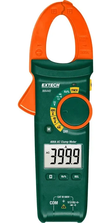 Extech MA440 Clamp Meter with Non-Contact Voltage Detector; 400A AC; 1. ...