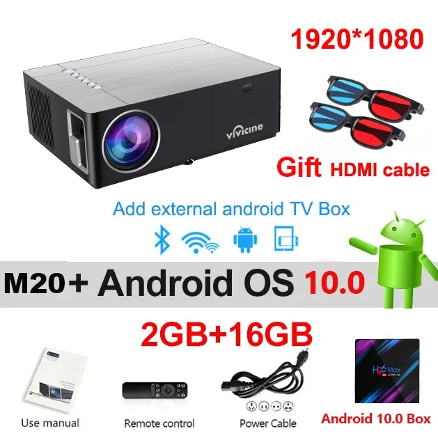 Vivicine M20 Newest 1080P Projector,Option Android 11 1920X1080 Full HD ...