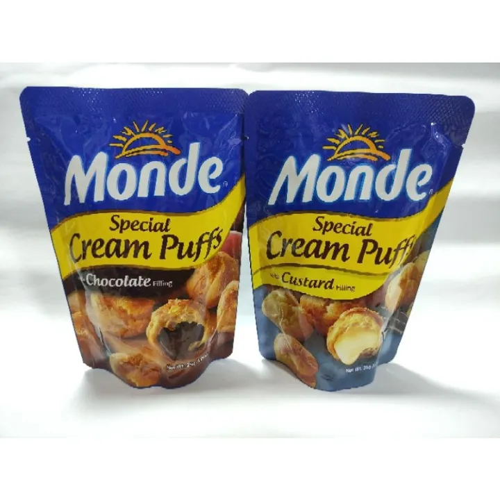 Monde Special Cream Puffs w/ Custard / Chocolate Filling 25g | Lazada PH