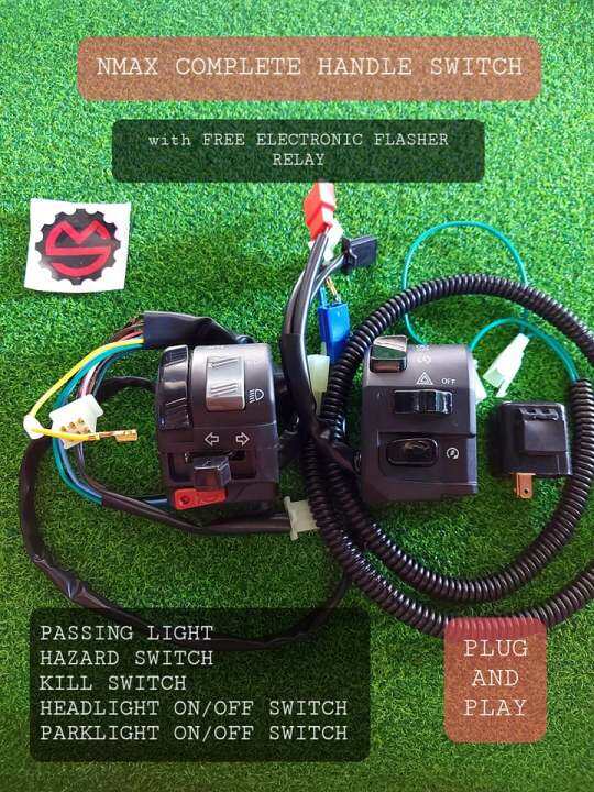 NMax Left and Right Handle Switch PLUG AND PLAY with FLASHER RELAY ...