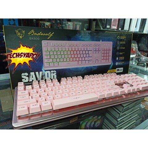 BADWOLF BK800 SAVIOR ERGONOMIC GAMING KEYBOARD | Lazada PH