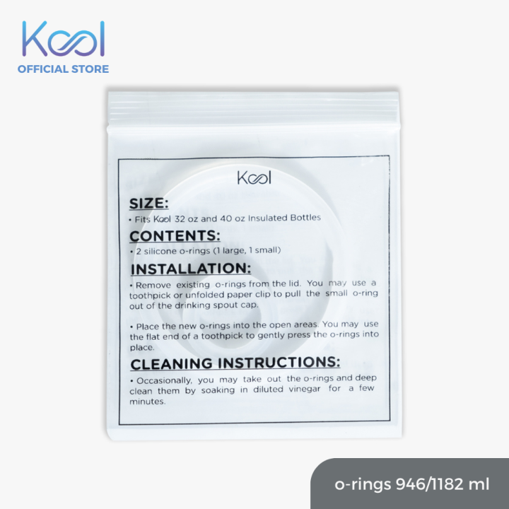 Kool 2 pk Silicone O-Rings - Fit Kool 946/1182 ml (32/40 oz) Spout Lid ...