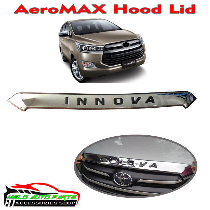 Toyota Innova 2016-2020 Hood Lid Trim cover Chrome with Black Embossed ...