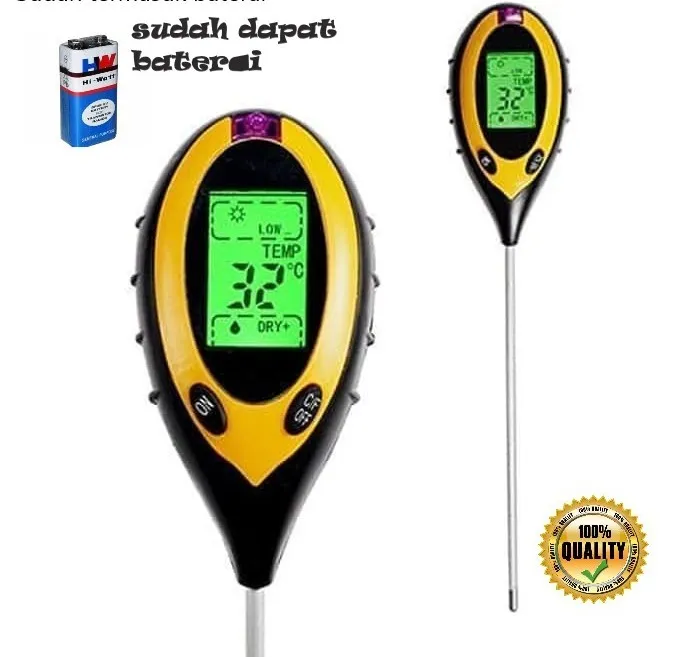 Alat Pengukur Suhu Kelembapan Temperatur Tanah PH Meter digital Tester ...