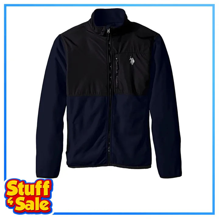 U.S. Polo Assn. Men's Polar Fleece Mock Neck Jacket, Classic Navy, Large | Lazada PH