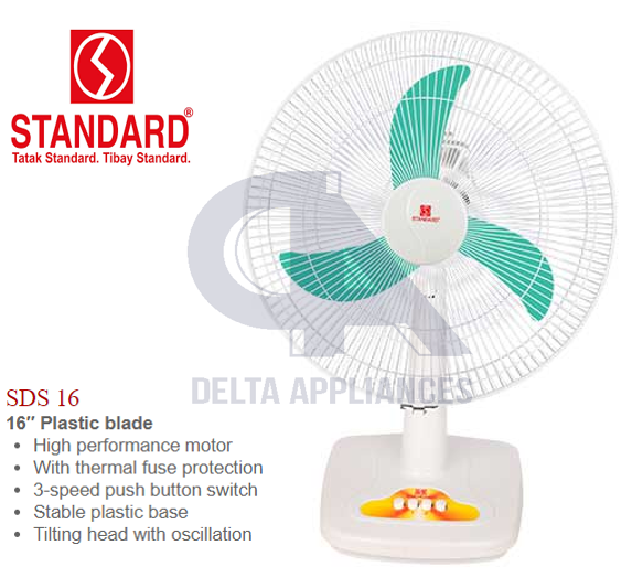Standard SDS 16 Desk Fan 16" ( Assorted Blade color) | Lazada PH