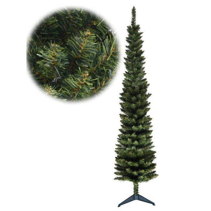VPS-180 6FT SPACE SAVER SLIM VINYL CHRISTMAS TREE WITH PLASTIC FOOTING ...