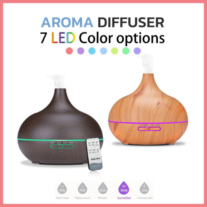 Aroma Diffuser เครื่องพ่นไอน้ำอโรม่า เพิ่มความชื้นในอากาศ ขนาด 550ml พร้อมไฟ LED 7 สี | Lazada.co.th