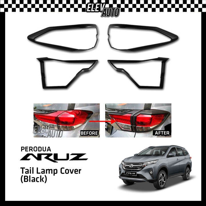 Perodua Aruz Rear Tail Lamp Cover Matte Black | Lazada