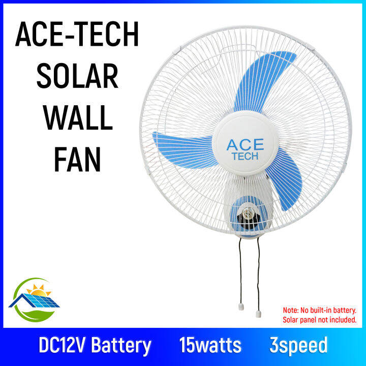 ACE-TECH DC12V Wall Fan (Solar - Battery system) | Lazada PH