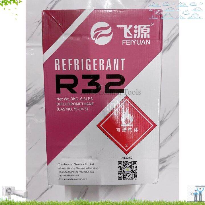 (Aircond Tool) R32 3kg cooling Gas outdoor aircond masuk gas compressor ...