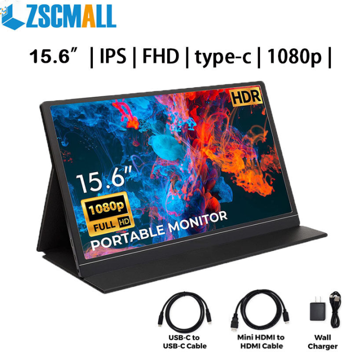 ZSCMALL 14/15.6 inch 1080P/2K Resolution 100% RGB USB Type-C Full HD ...