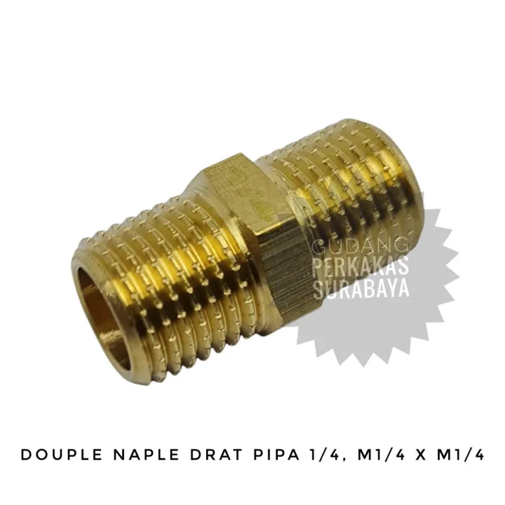 Dobel Nepel M 1/4 x M 1/4 Double naple 0.25 x 0.25 Inch Double Drat ...