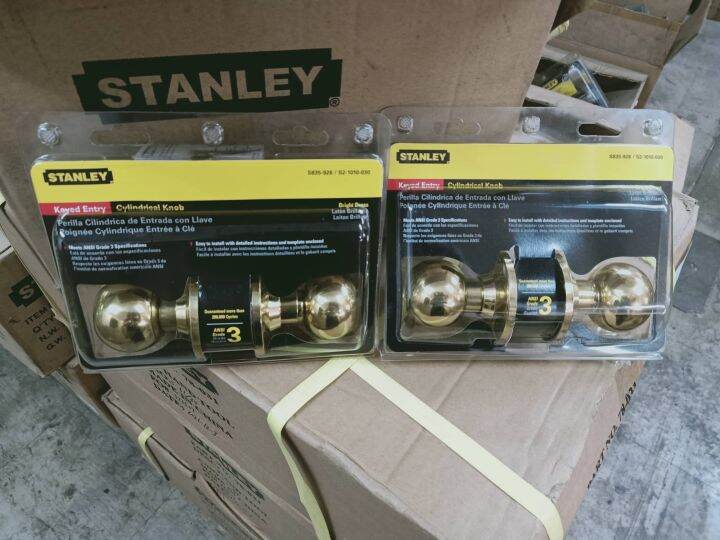 STANLEY ENTRANCE LOCKSETS CYLINDRICAL CYLINDER -60MM BACKSET ; WITH 4 ...