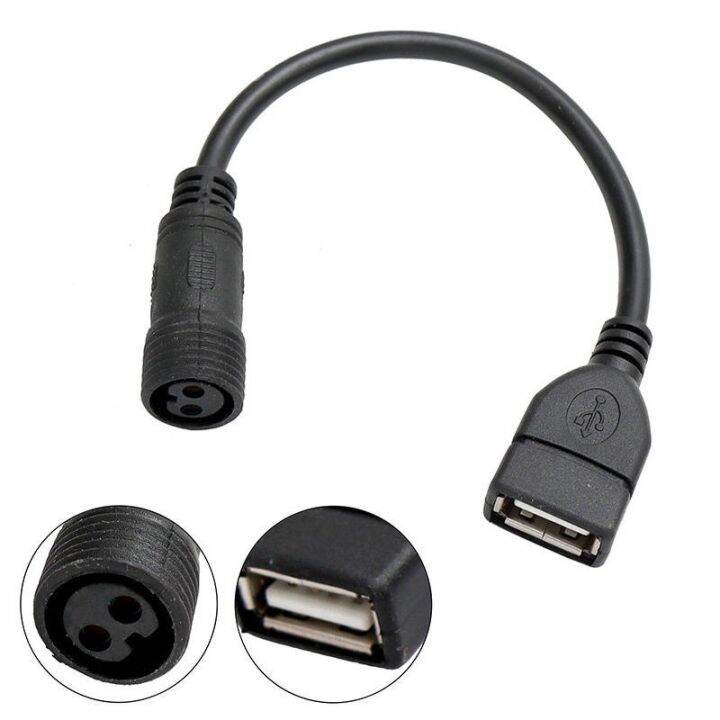 (Ready stock)USB female to dc dual-hole female power plug adapter cable ...