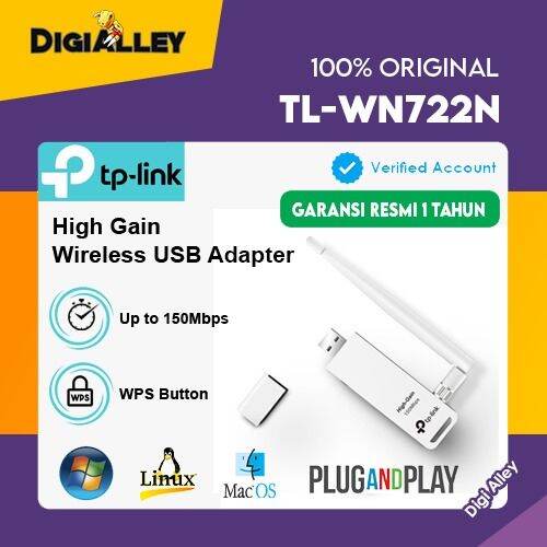 TP-LINK TL-WN722N Wireless Adapter USB Dongle Receiver Wifi TPLINK 722 ...