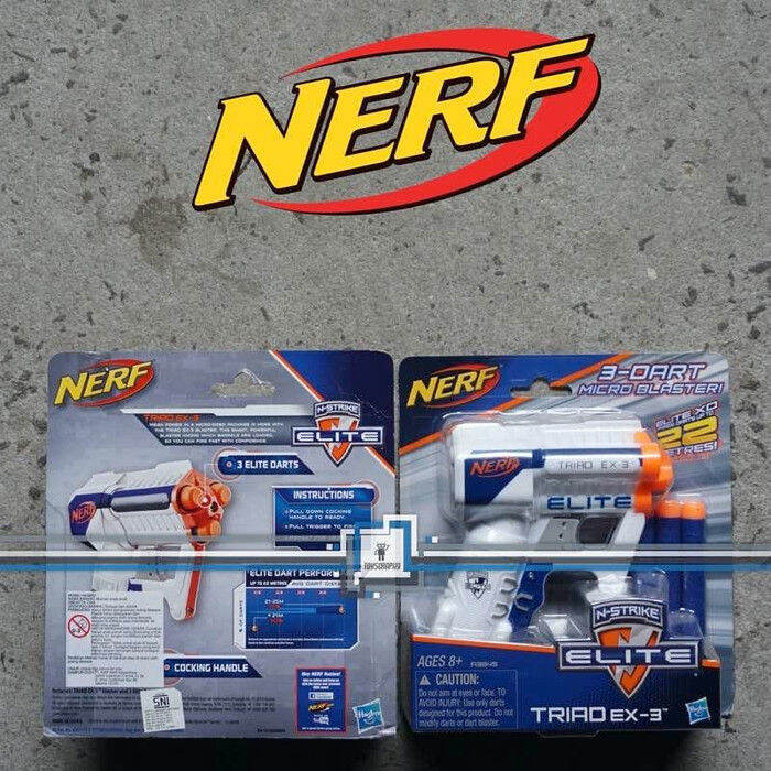 NERF - TRIAD EX-3 / Pistol NERF kecil | Lazada Indonesia