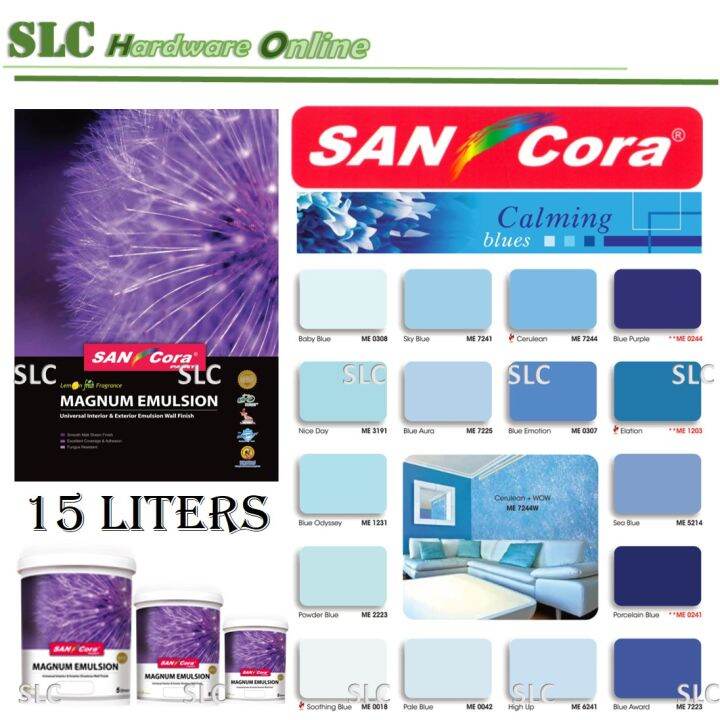 SANcora Paint Magnum Emulsion Interior (Blues) @ 1 Liter / 5 Liter / 15 ...