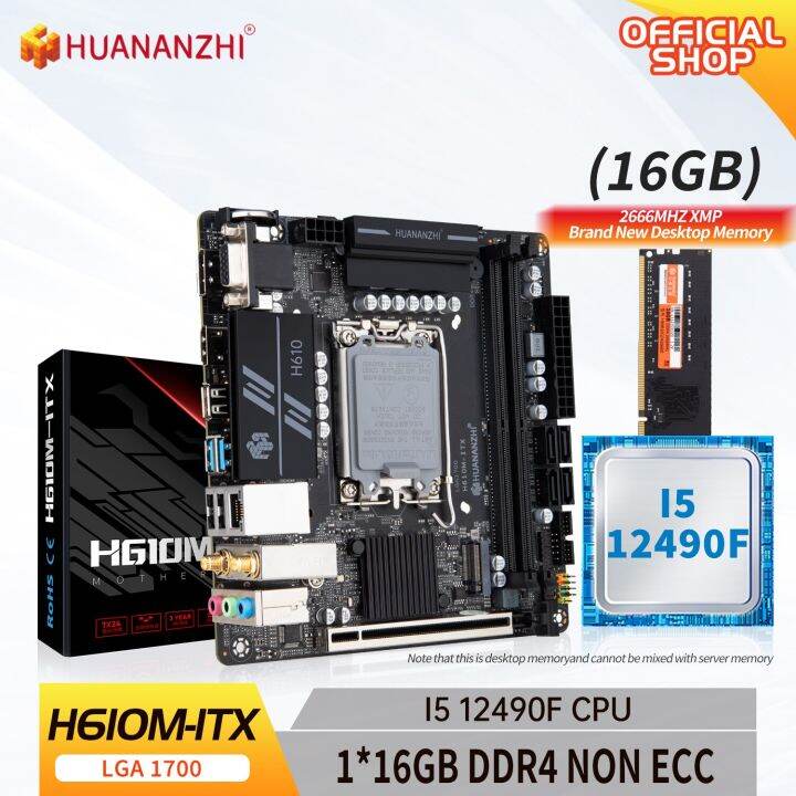 HUANANZHI H610M ITX motherboard with Intel Core i5 12490F LGA 1700 and ...