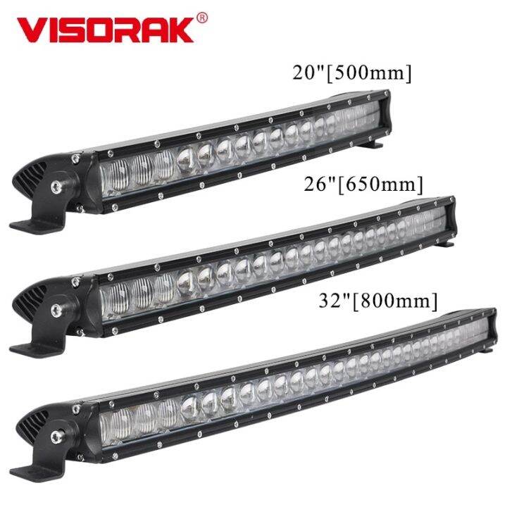 VISORAK Car SUV ATV UTV Tractor 4x4 Offroad Slim Curved LED Light Bar ...