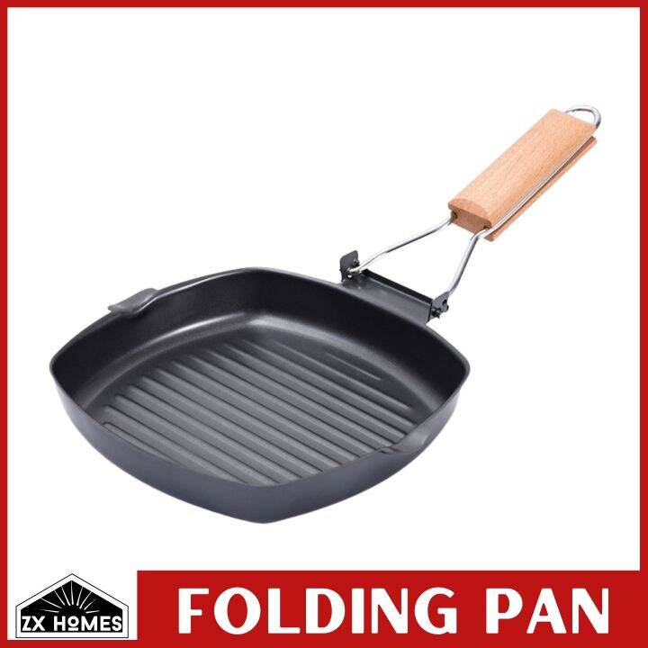 ZX HOMES Foldable Folding Grill Pan Non Stick Frying Pan | Lazada PH
