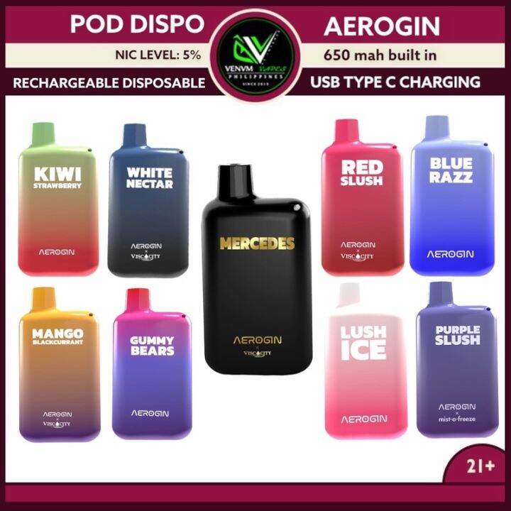 Vaper [DISPO] Aerogin 5500 Puff Rechargeable Disposable | Lazada PH