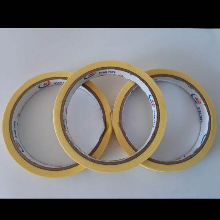 Lakban Kertas STAR 12mm*12meter/Masking Tape 1/2inc/Isolasi Kertas ...