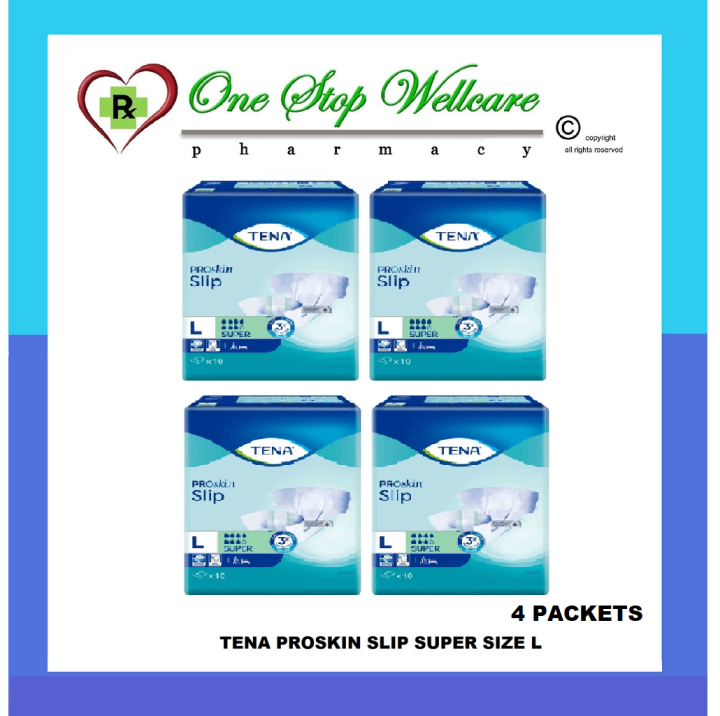 TENA PROSKIN SLIP SUPER ADULT DIAPERS (L) 10'S (4 PACKET) | Lazada