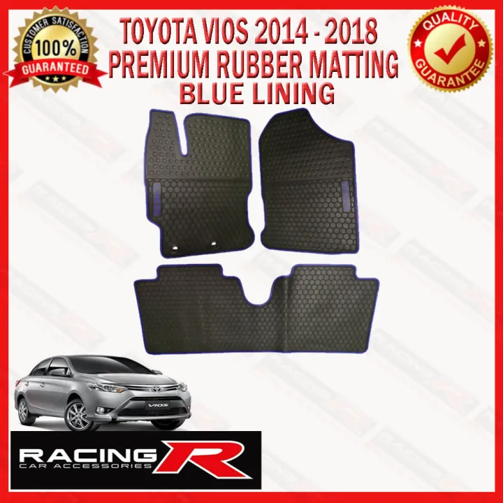 Toyota Vios Superman 2014 to 2018 Premium Rubber Matting Blue Lining ...