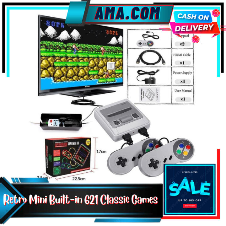 AMA- Retro Mini Tv Game Console Built-in 621 Classic Games Snes Game ...