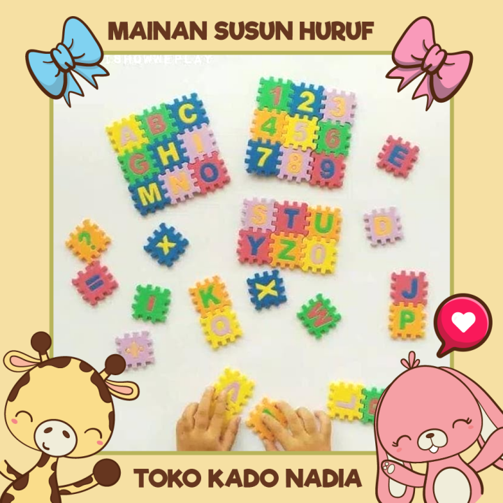 MAINAN SUSUN HURUF MAINAN SUSUNN ANGKA ANAK PUZZLE SPON BLOCK ORIGINAL ...
