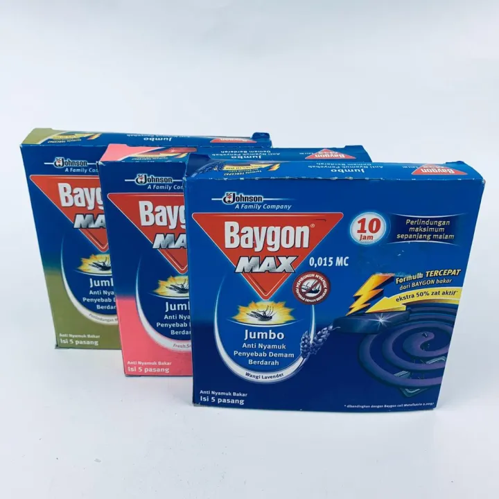 BAYGON MAX JUMBO/OBAT NYAMUK BAKAR 5 PASANG 3 VARIAN AROMA | Lazada ...
