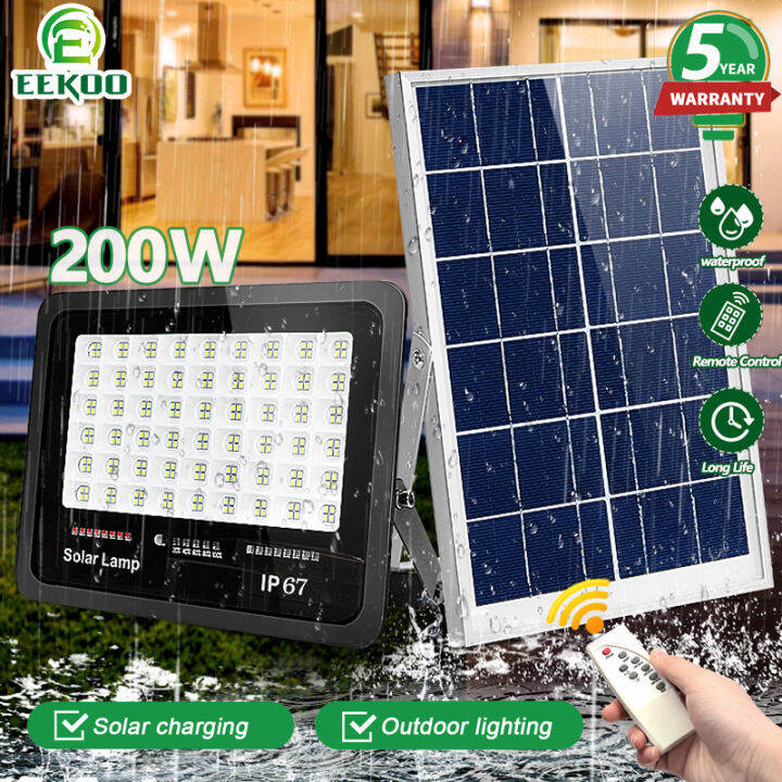 EEKOO 100% Original 100W 200W Solar Flood Light Led Lamp Automatic Night Lights Indoor Outdoor ...