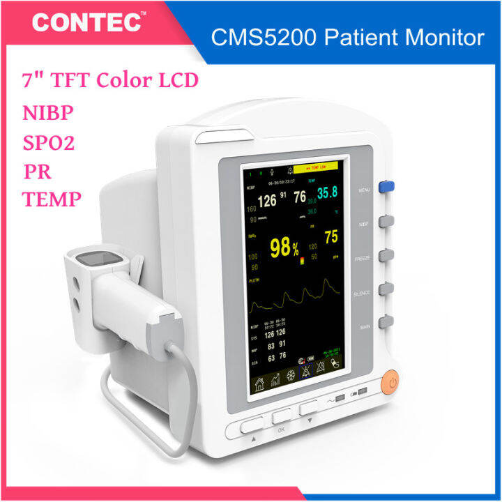 CONTEC CMS5200 Portable ICU Vital Signs Patient Monitor NIBP SPO2 Pulse ...