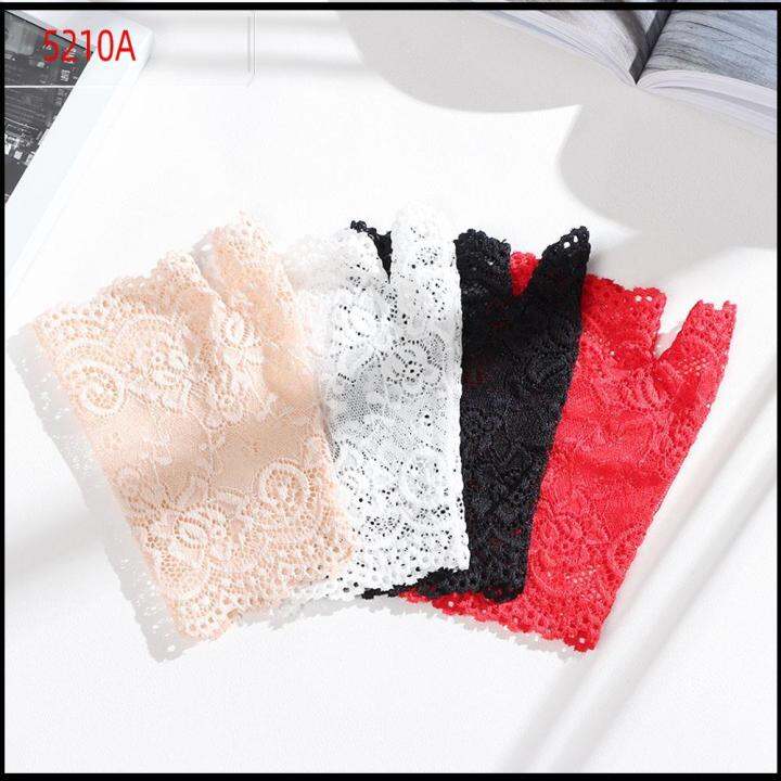 5210A ผู้หญิง ครีมกันแดด ครึ่งนิ้ว เต้นรำ ถุงมือสั้น ถุงมือไร้นิ้ว ถุงมือลูกไม้ ถุงมือขับรถ ...