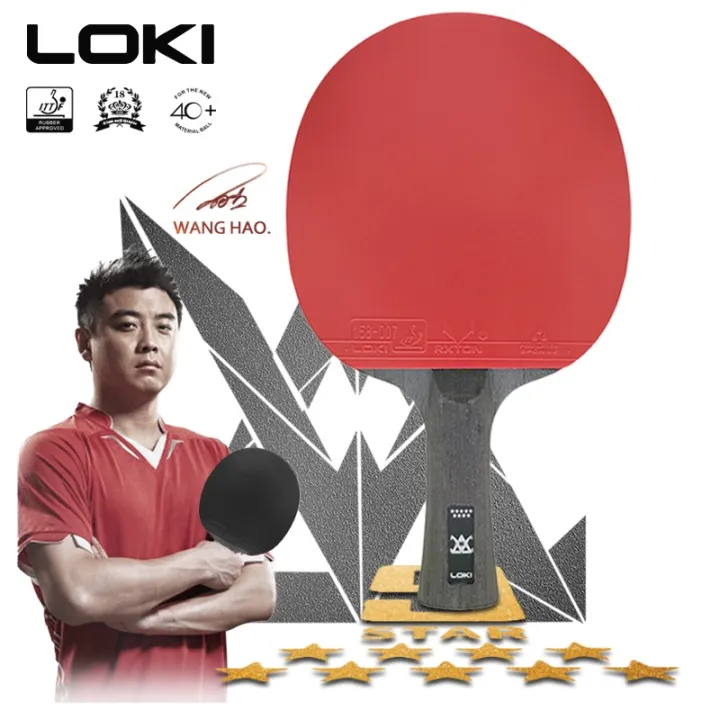 Loki 9 Star Professional Ping Pong Bat with Original Bag and Box Attack-Loop High Sticky Table ...
